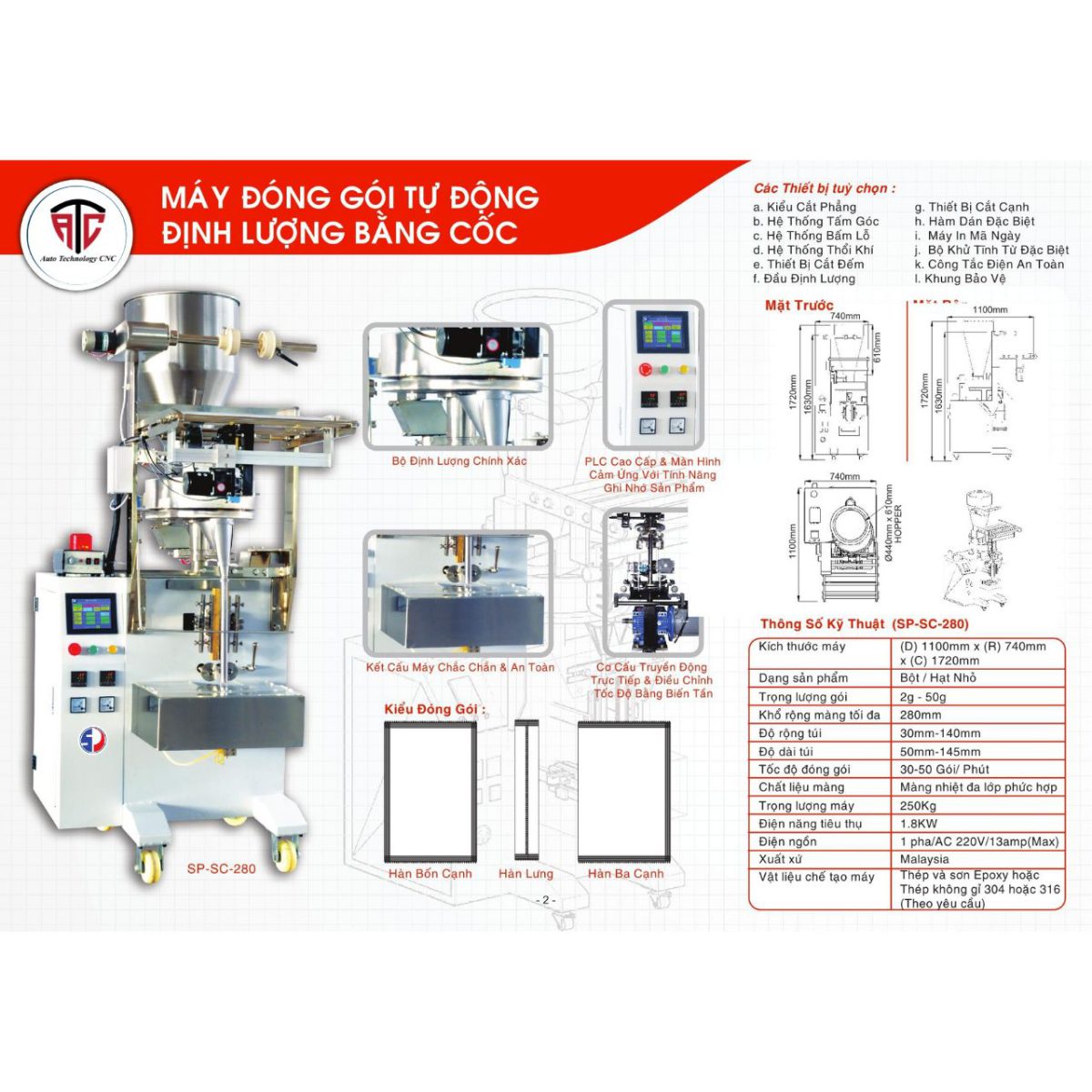 Automatic dosing packing machine by cup - ATC Machinery